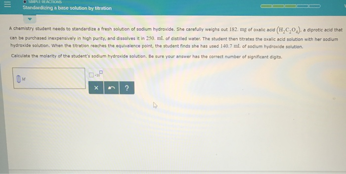 Solved Standardizing a base solution by titration A | Chegg.com Solved Standardizing a base solution by titration A | Chegg.com