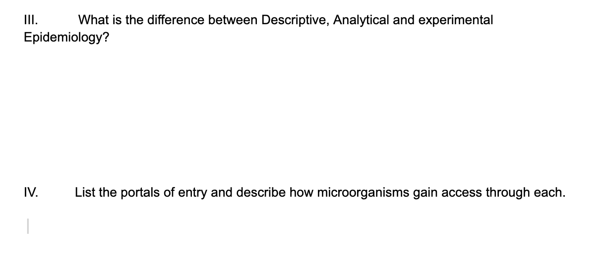 Solved III. What is the difference between Descriptive, | Chegg.com