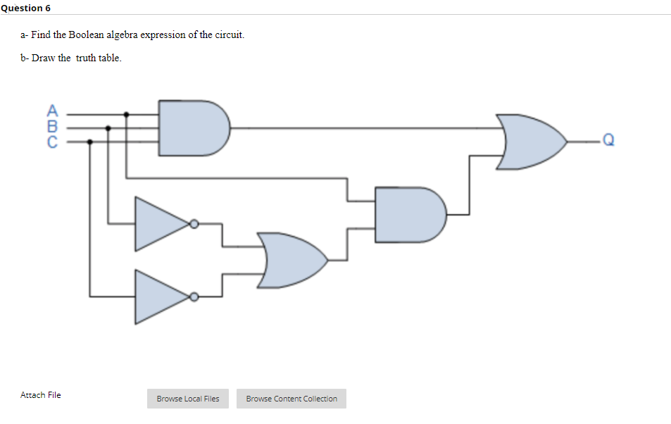 Solved Question 6 a- Find the Boolean algebra expression of | Chegg.com