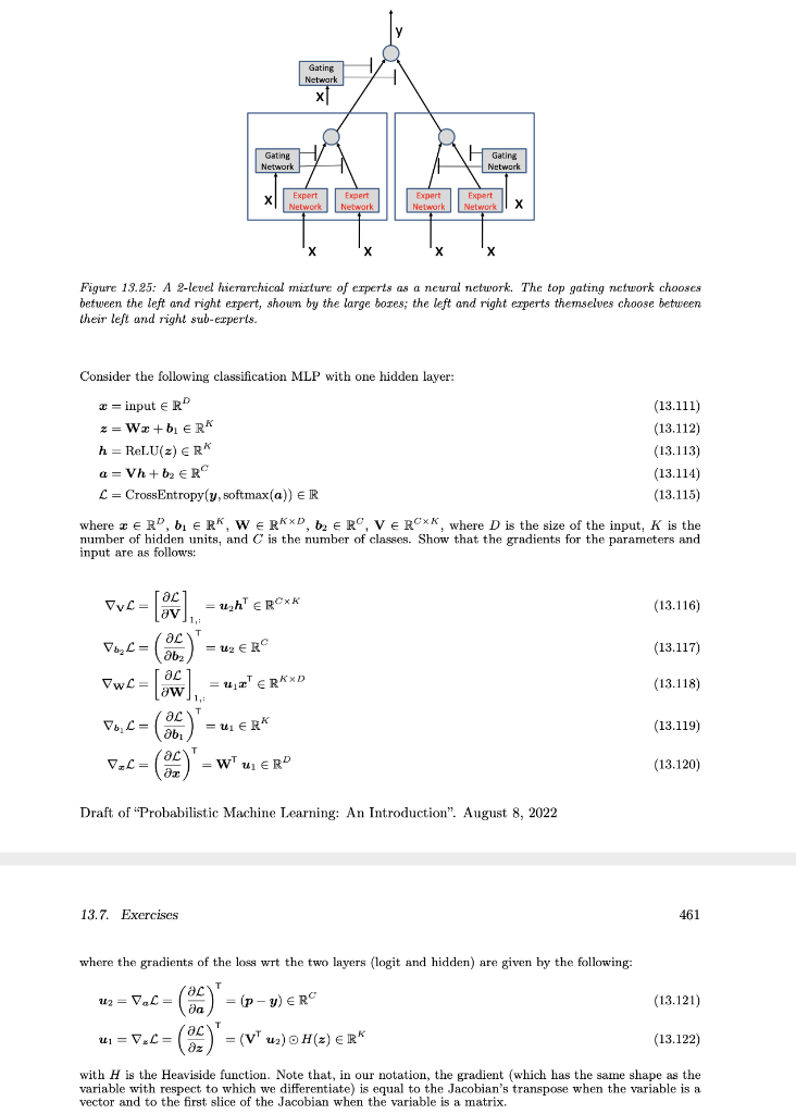 Figure 13.25: A 2-level hierarchical mixture of | Chegg.com