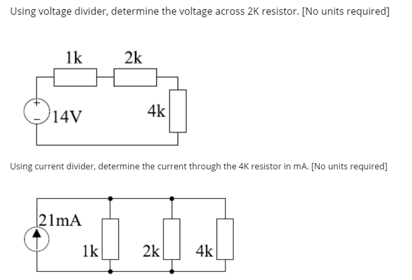 Solved Using voltage divider, determine the voltage across | Chegg.com