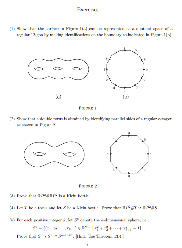 Exercises (1) Show that the surface in Figure 1(a) | Chegg.com
