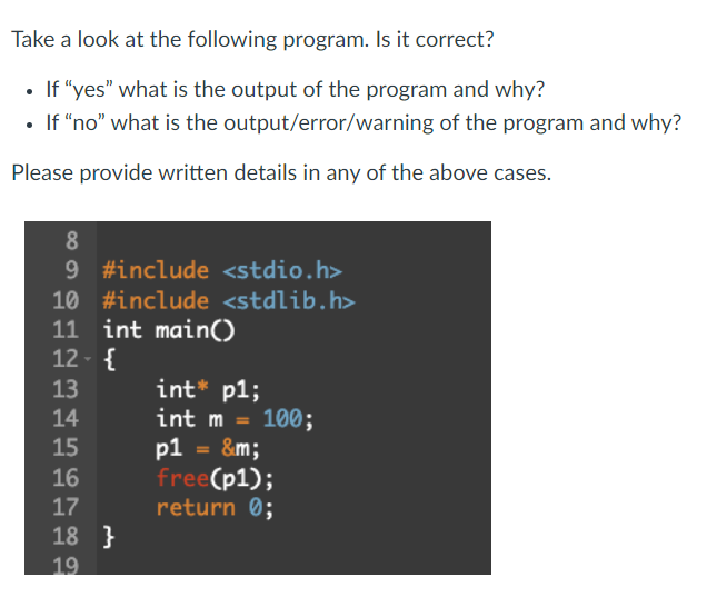 Solved Take a look at the following program. Is it correct? | Chegg.com