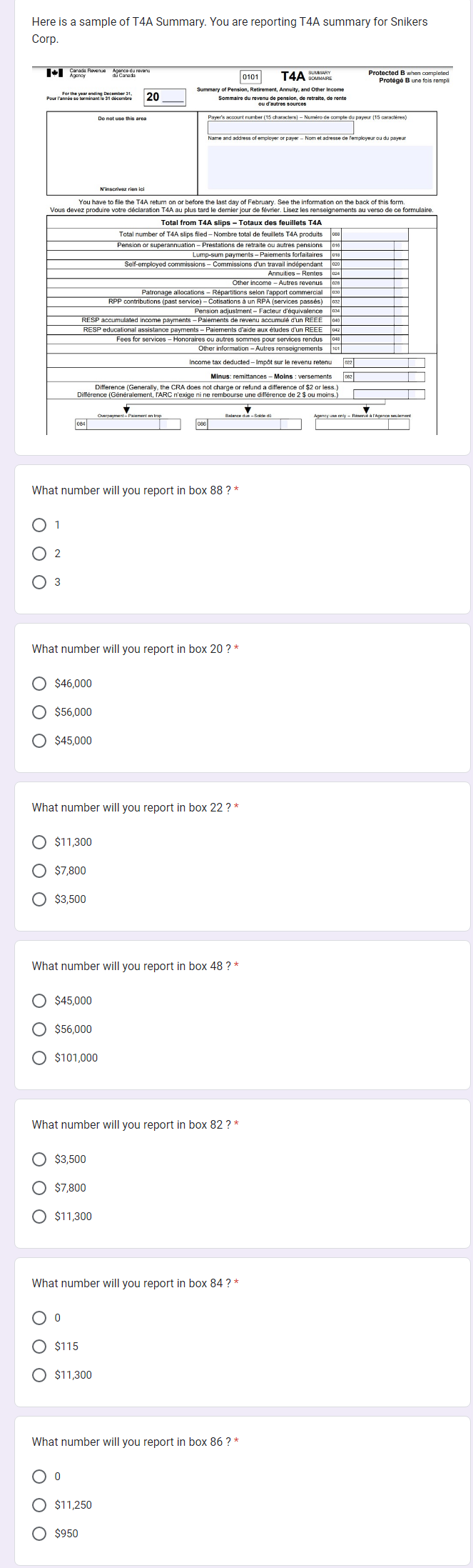 Here is a sample of T4A Summary. You are reporting | Chegg.com
