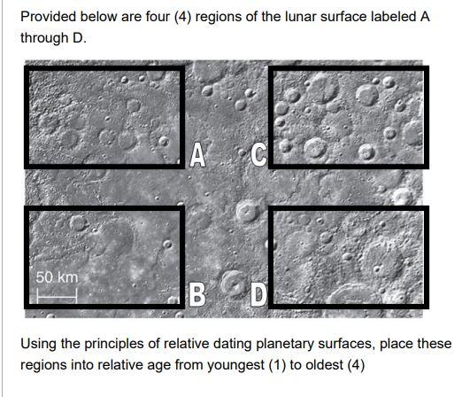 Solved Provided below are four (4) regions of the lunar | Chegg.com