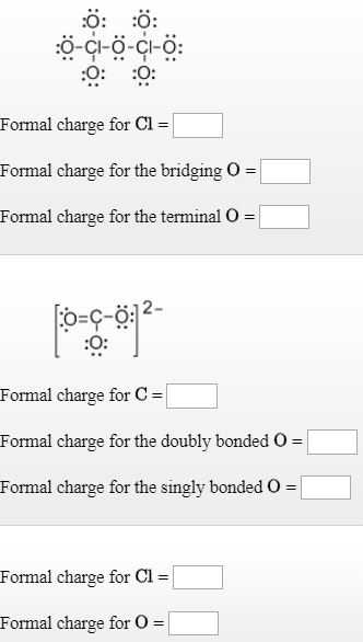 Solved :0-CI-O-CI- :O: :O: Formal charge for Cl Formal | Chegg.com