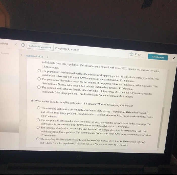 Solved Submit All Questions Completed 1 out of 10 00 52- | Chegg.com Solved Submit All Questions Completed 1 out of 10 00 52- | Chegg.com