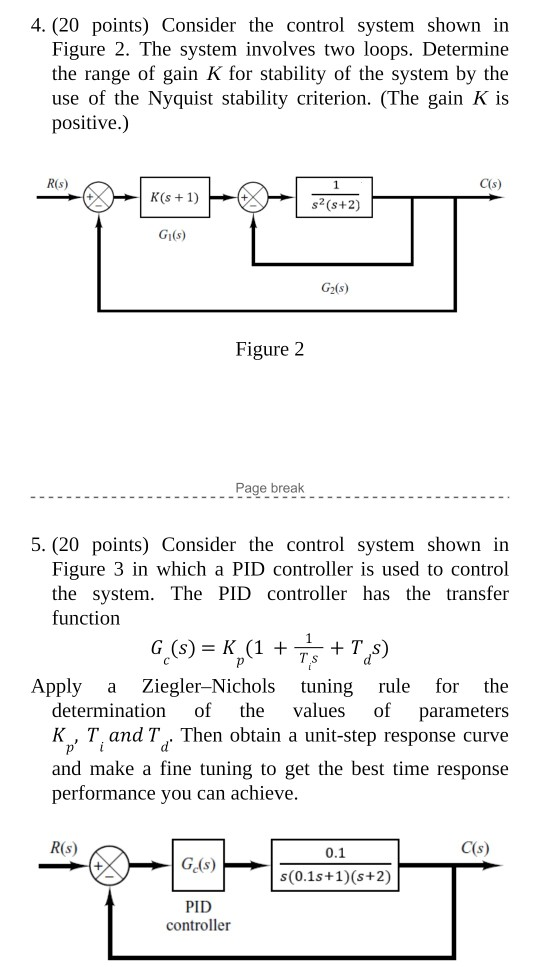 4. (20 points) Consider the control system shown in | Chegg.com