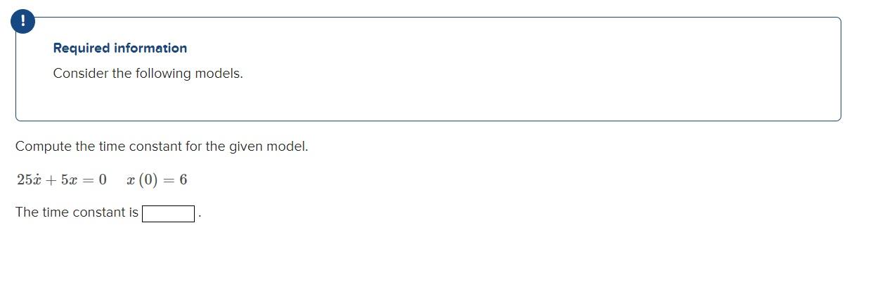 Solved ! Required information Consider the following models. | Chegg.com