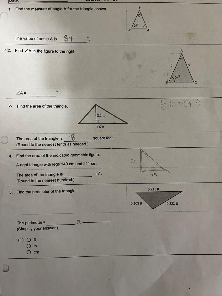 Solved 6 Use the Pythagorean Theorem to find the missing | Chegg.com