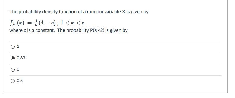 Solved The probability density function of a random variable | Chegg.com