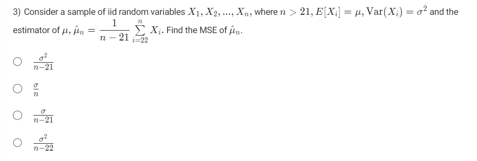 Solved 3) Consider a sample of iid random variables X₁, X2, | Chegg.com