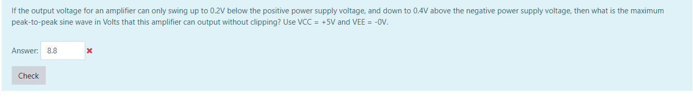 Solved If the output voltage for an amplifier can only swing | Chegg.com