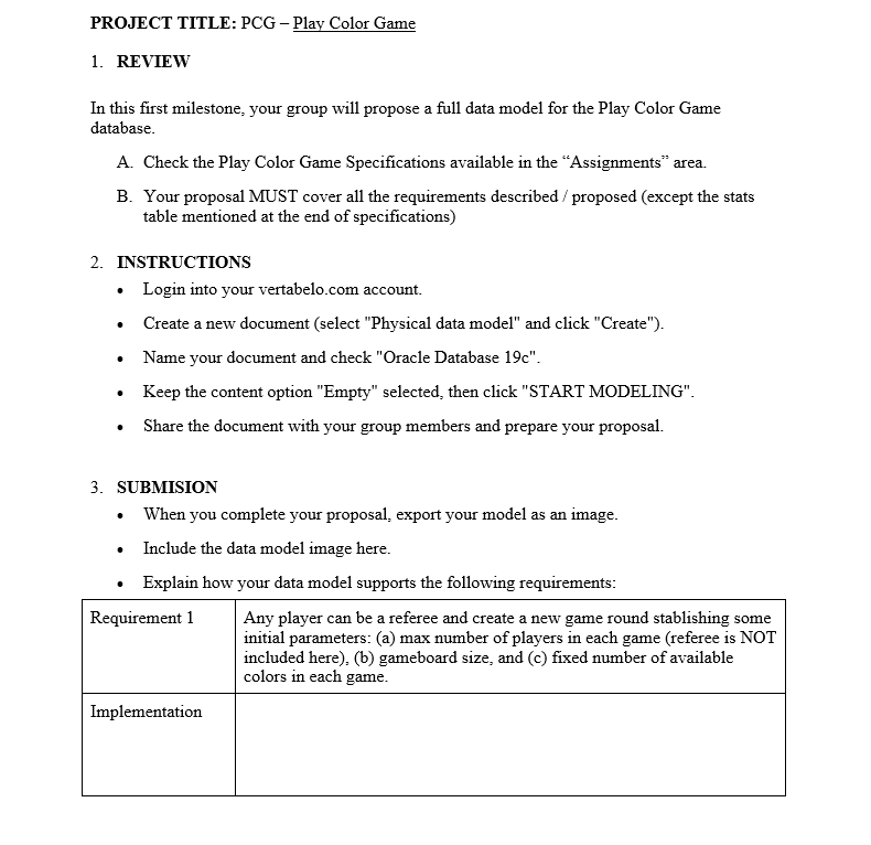 Solved 1. REVIEW In this first milestone, your group will | Chegg.com