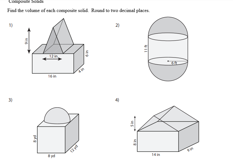 Solved Composite Solids Find The Volume Of Each Composite Chegg