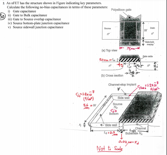 Polysilicon gate 2. An FET has the structure shown in | Chegg.com