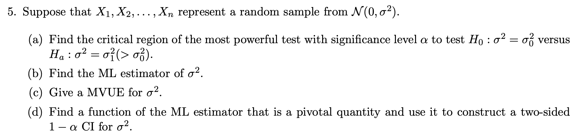 Solved Suppose that x1,x2,dots,xn ﻿represent a random sample | Chegg.com