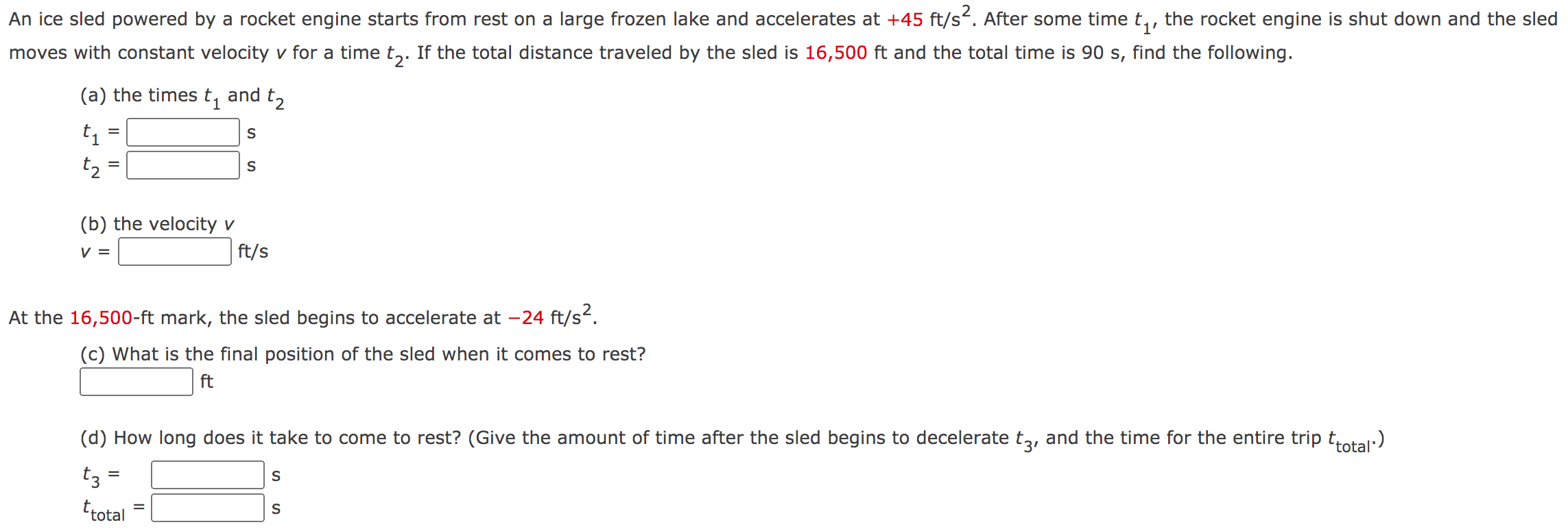 Solved An ice sled powered by a rocket engine starts from | Chegg.com