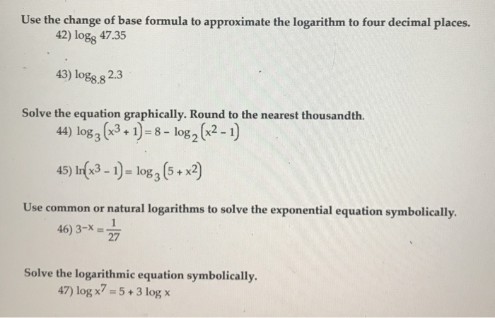 Solved Use the change of base formula to approximate the | Chegg.com