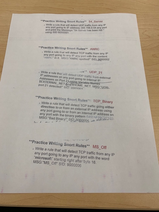Solved Practice Writing Snort Rules" 54_Server Write a rule | Chegg.com