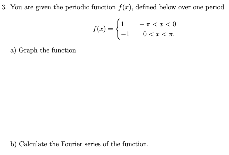 Solved 3. You are given the periodic function f(x), defined | Chegg.com