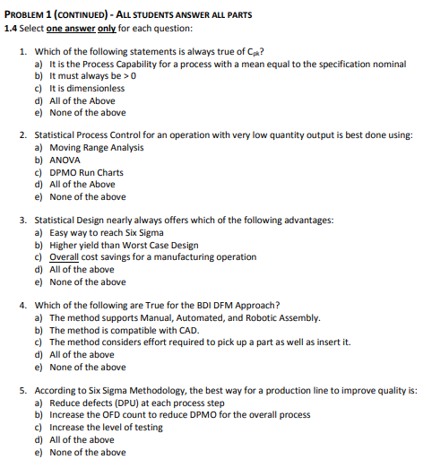 Solved a) It is the Process Capability for a process with a | Chegg.com