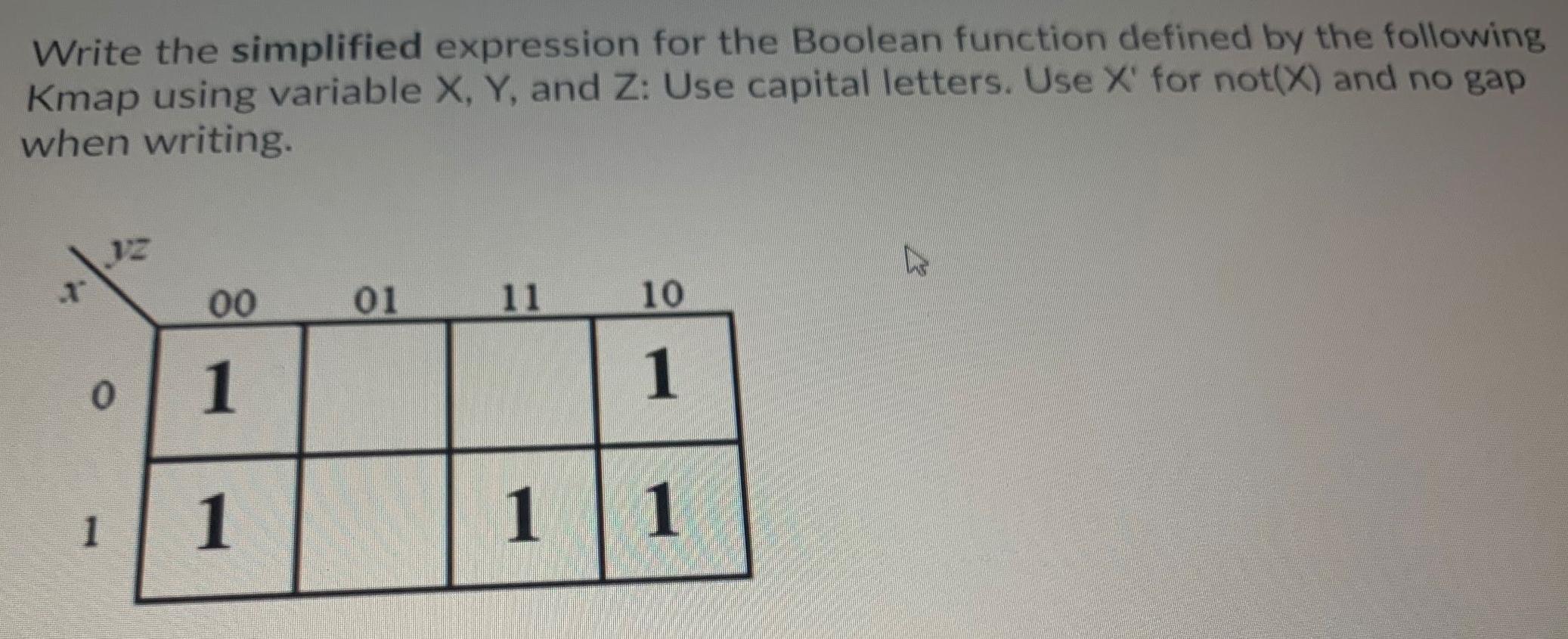 Solved Write the simplified expression for the Boolean | Chegg.com