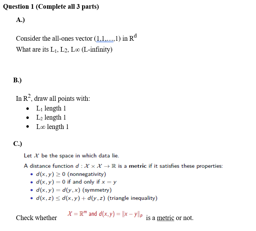 Solved Question 1 (Complete all 3 parts) A.) Consider the | Chegg.com