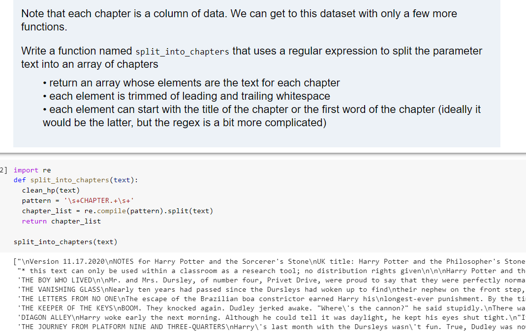 Solved In python, How can I return these all sentences in | Chegg.com