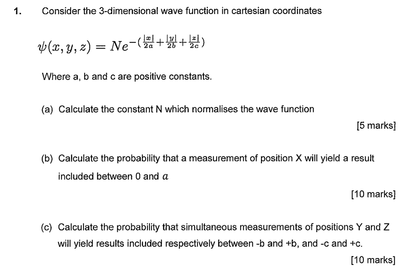 Solved 1. Consider the 3-dimensional wave function in | Chegg.com