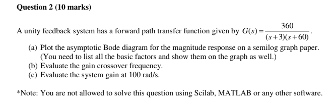 Solved A unity feedback system has a forward path transfer | Chegg.com