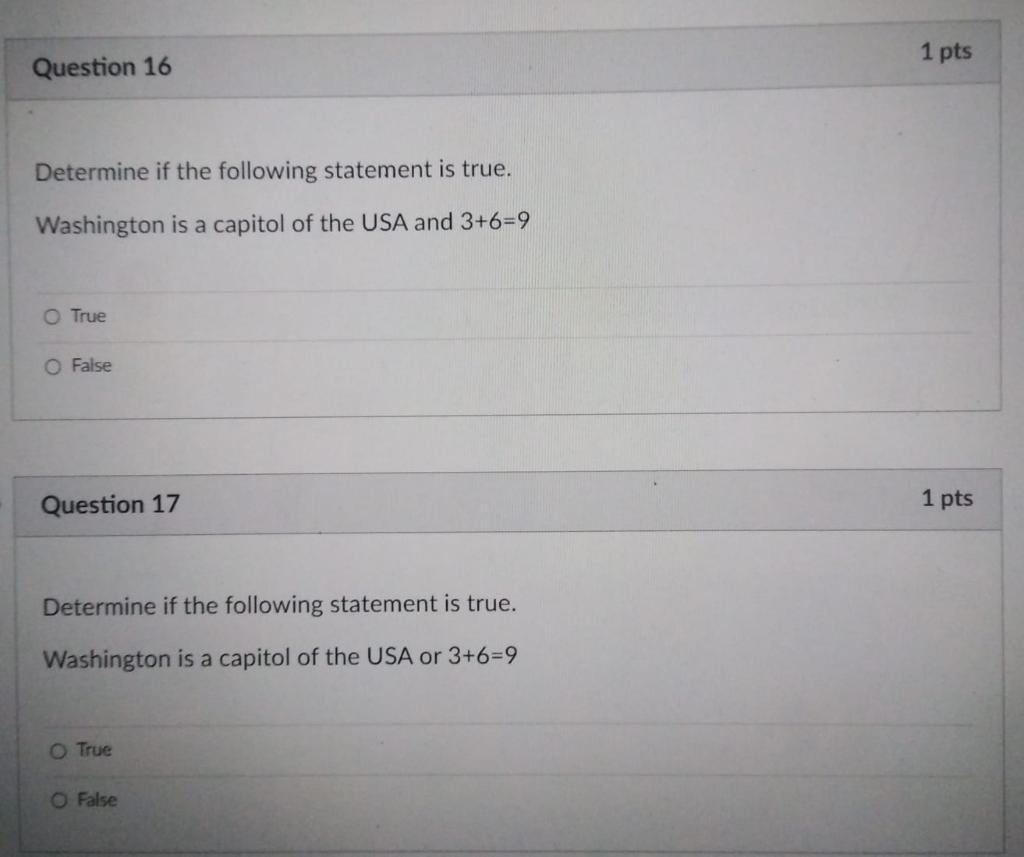 Solved Determine if the following statement is true. | Chegg.com