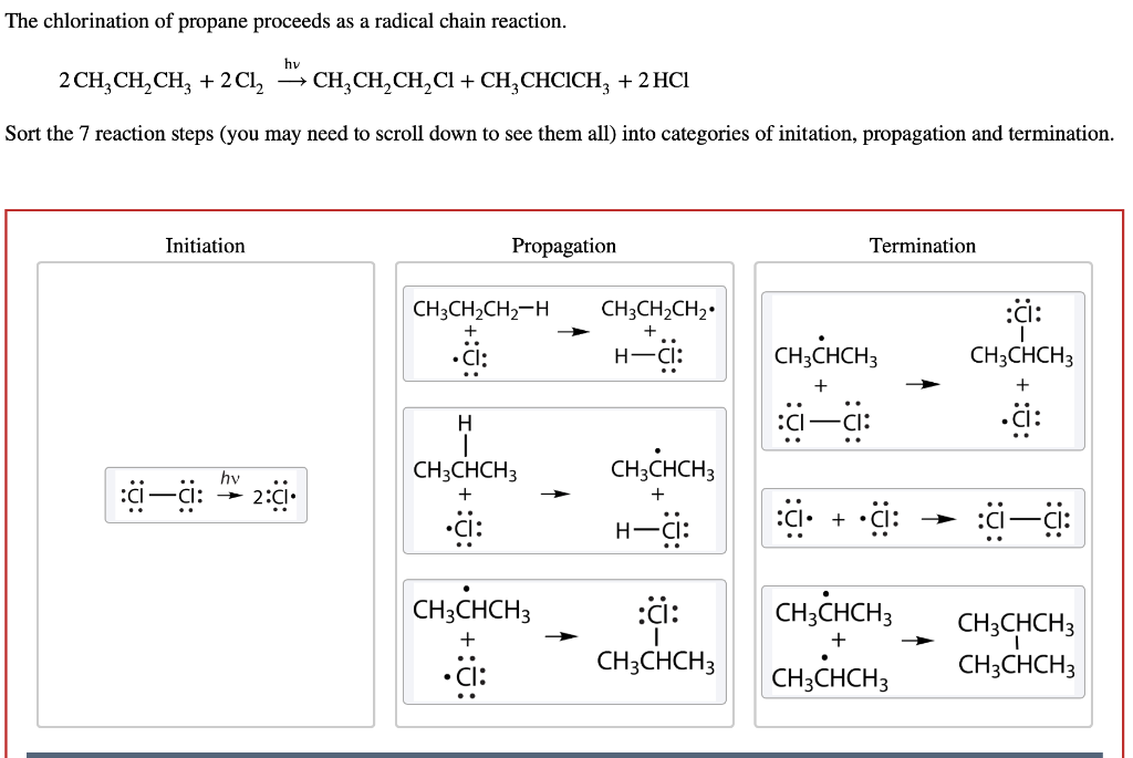The chlorination of propane proceeds as a radical | Chegg.com