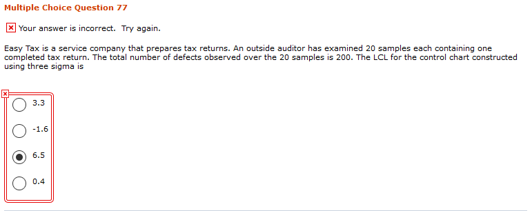 Solved Multiple Choice Question 77 x Your answer is | Chegg.com