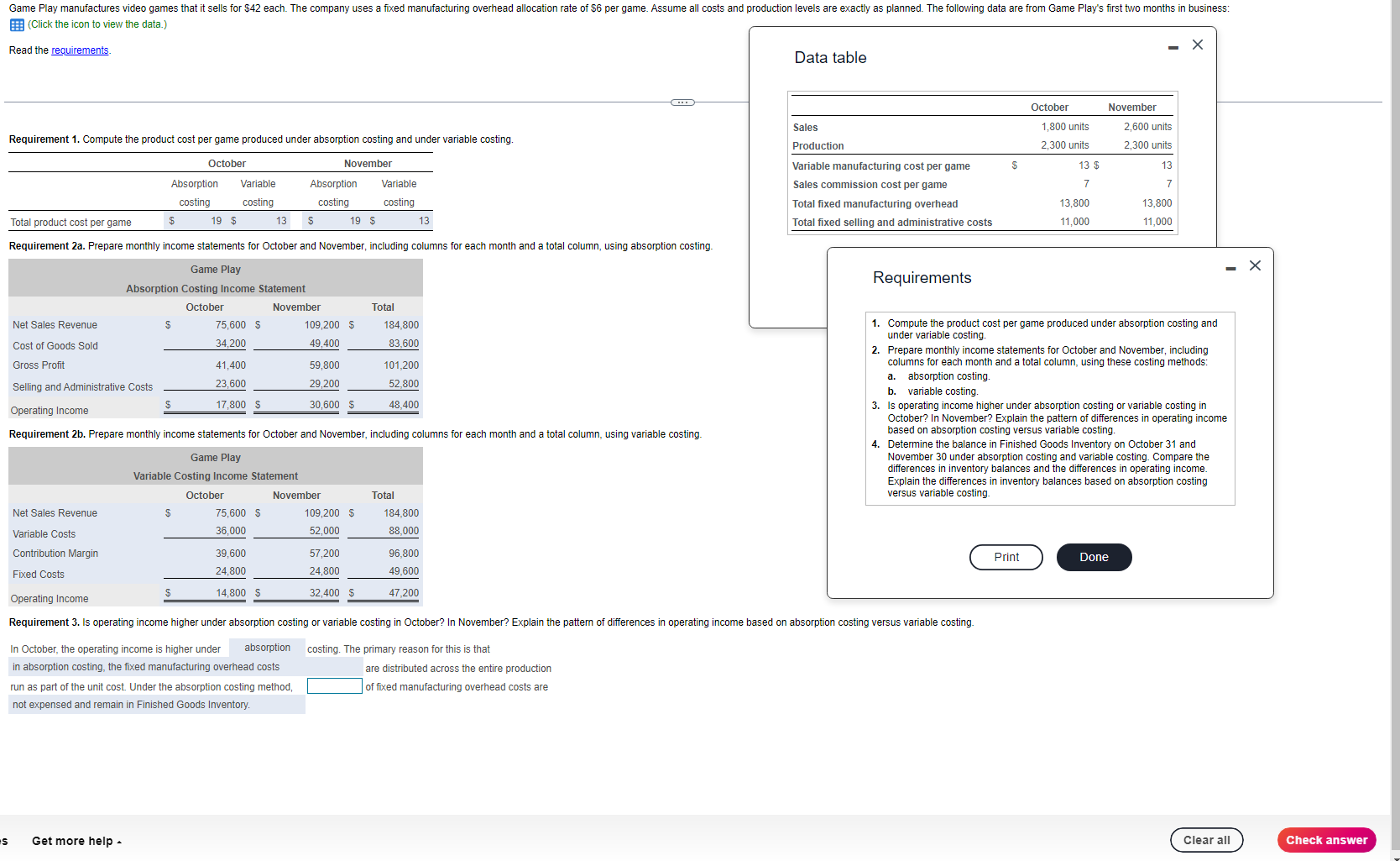 Solved Read the requirements. Data table Requirement 1. | Chegg.com