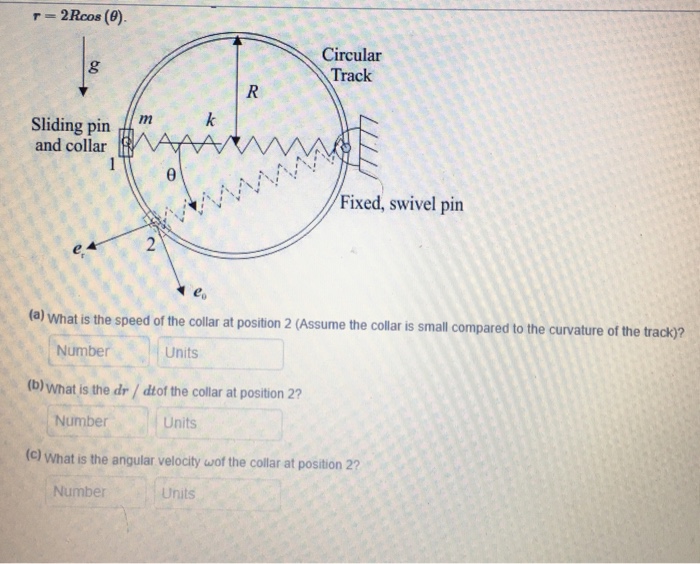 Solved A collar, constrained by a sliding pin to move on a | Chegg.com