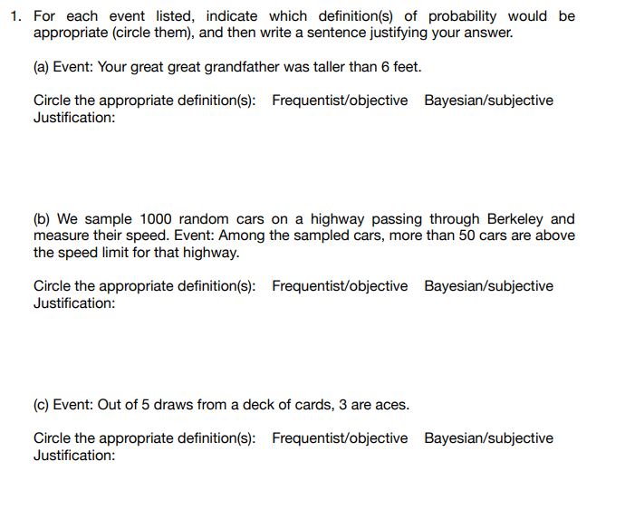 Solved For each event listed, indicate which definition(s) | Chegg.com