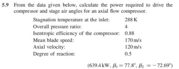 Solved 5.9 From the data given below, calculate the power | Chegg.com