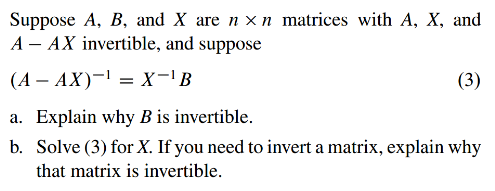 Solved Suppose A,B, and X are n×n matrices with A,X, and | Chegg.com