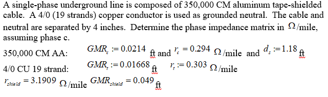 A single-phase underground line is composed of | Chegg.com