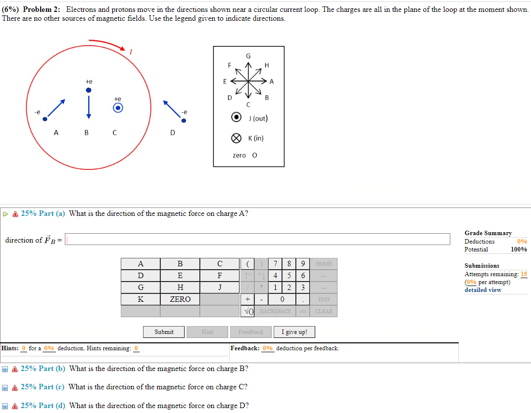 Solved (6\%) Problem 2: Electrons and protons move in the | Chegg.com