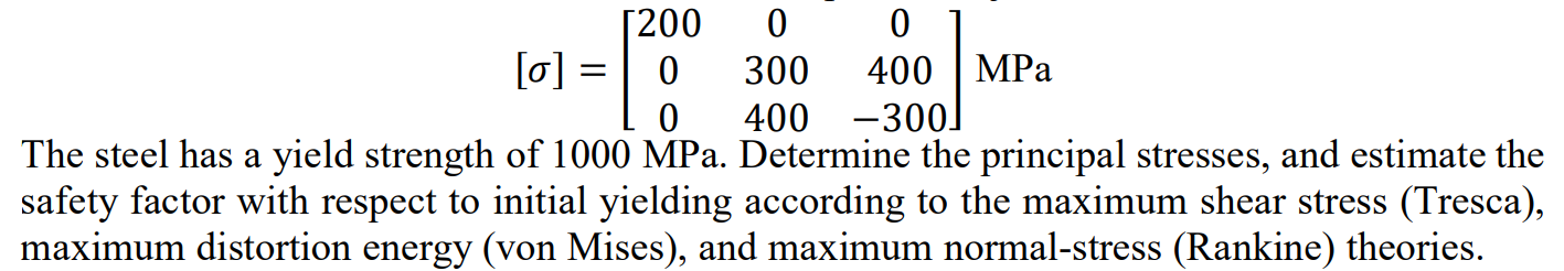 Solved The critical location on the surface of a steel part | Chegg.com