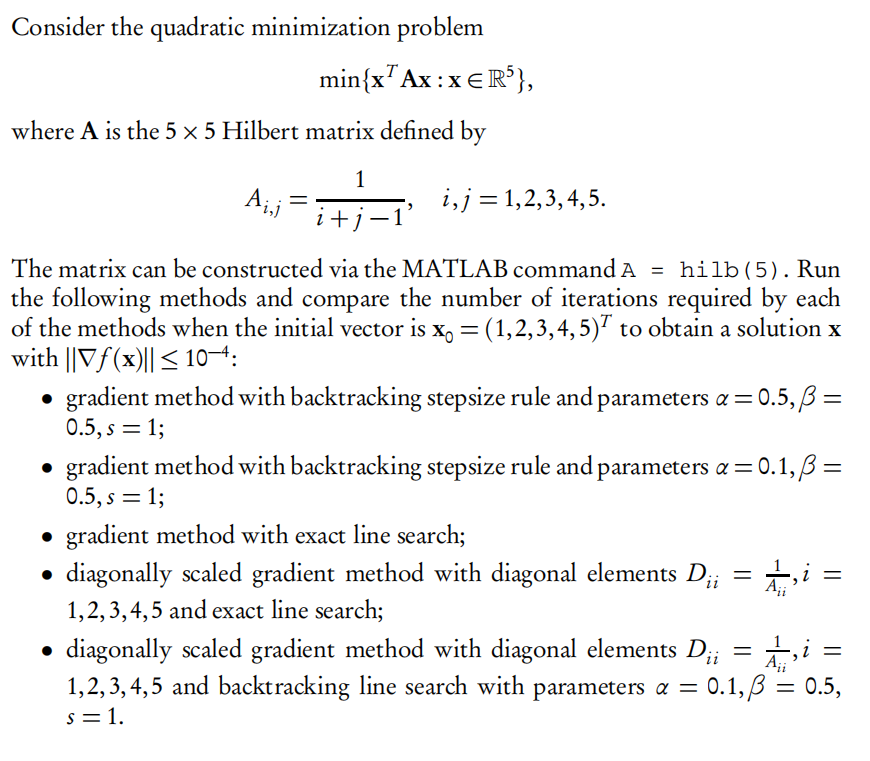 Consider the quadratic minimization problem min{x? | Chegg.com