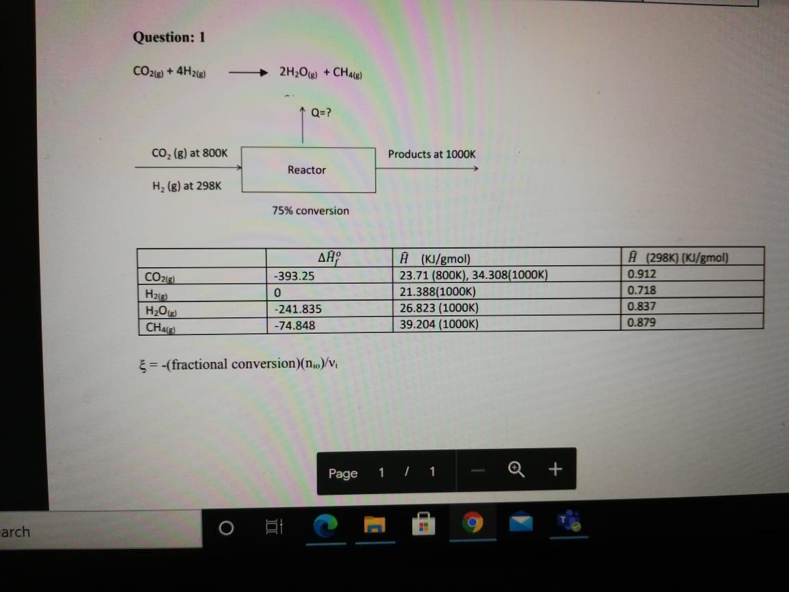 Solved Question: 1 CO2(g) + 4H2(g) 2H2O(g) + CH418) Q=? CO2 | Chegg.com