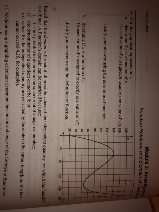 Solved Precalculus Module 3 Investigation Function 2235