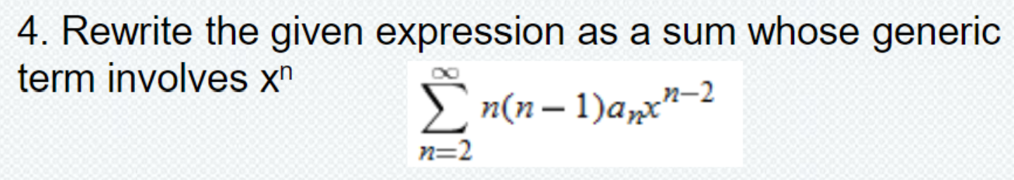 Solved 4. Rewrite the given expression as a sum whose | Chegg.com
