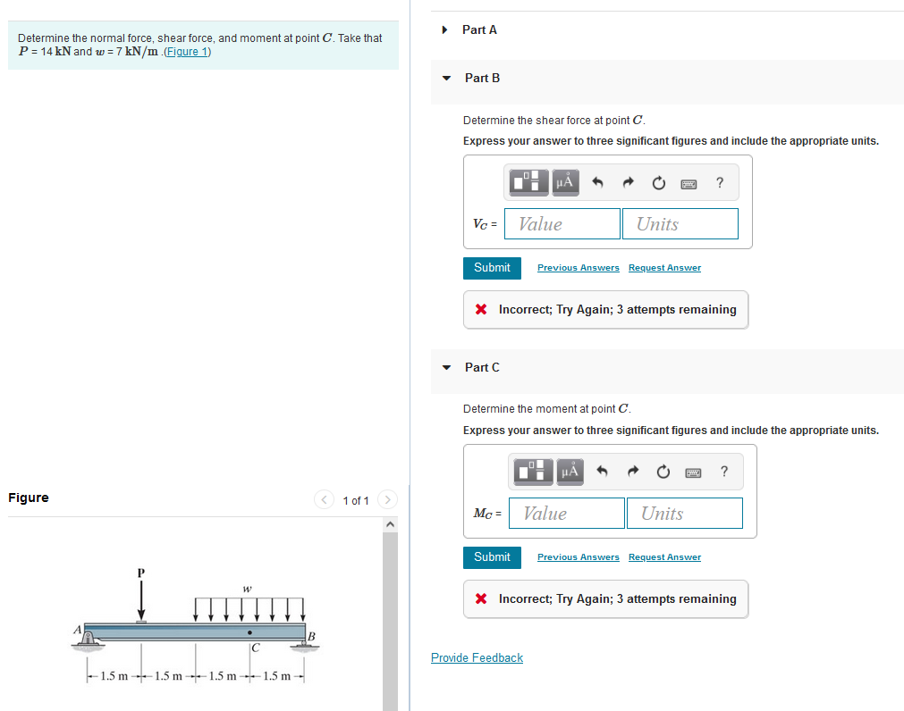 Solved Determine the normal force, shear force, and moment | Chegg.com