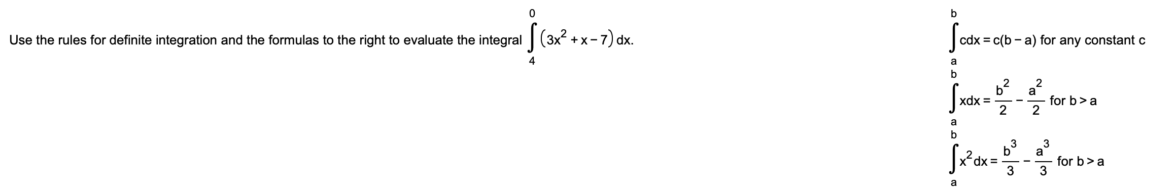 Solved Use the rules for definite integration, | Chegg.com
