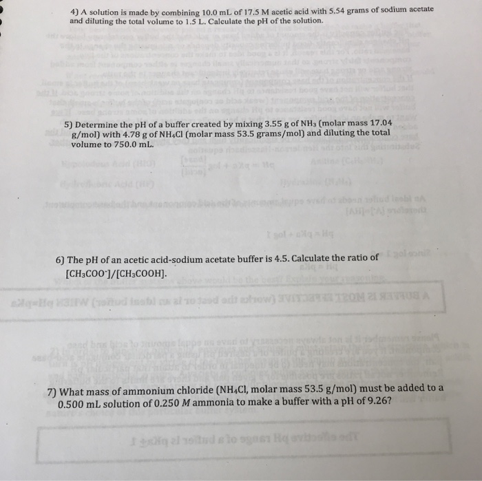Solved 4) A solution is made by combining 10.0 mL of 17.5 M | Chegg.com