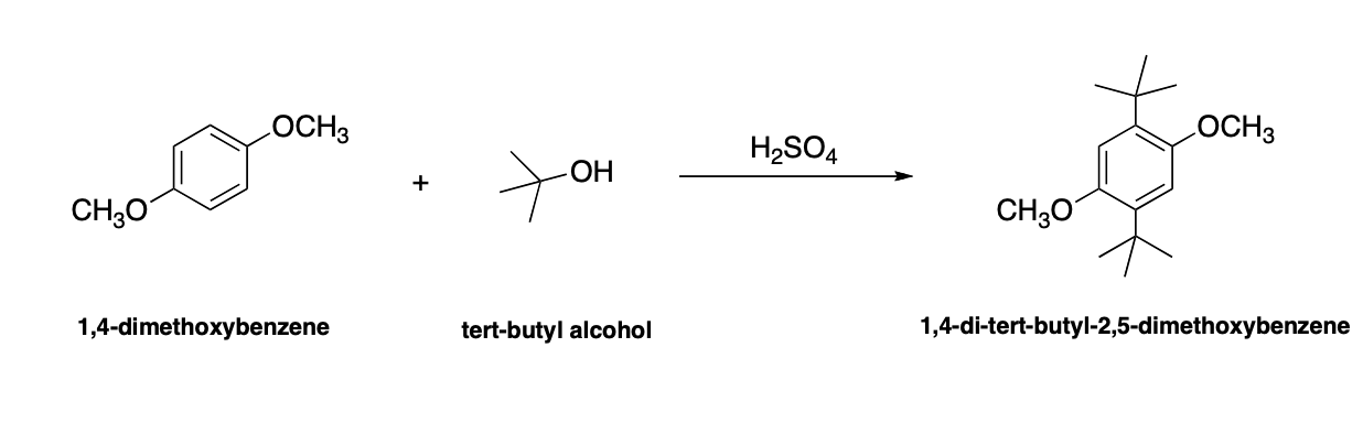 Solved H2SO4 1,4-dimethoxybenzene tert-butyl alcohol | Chegg.com